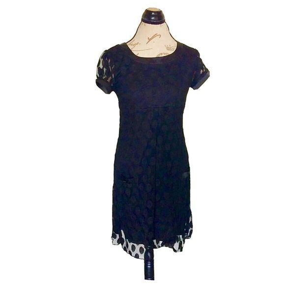 Enfocus Studio | Dresses | En Focus Studio Black Dress Sz 8 Lace Polka ...